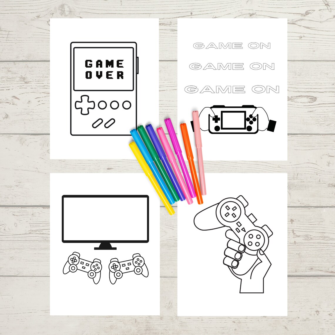 Kids Coloring Pages, Video Game Sheets, Gamer Wall Art, Print at Home ...