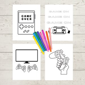 Kids Coloring Pages, Video Game Sheets, Gamer Wall Art, Print at Home ...