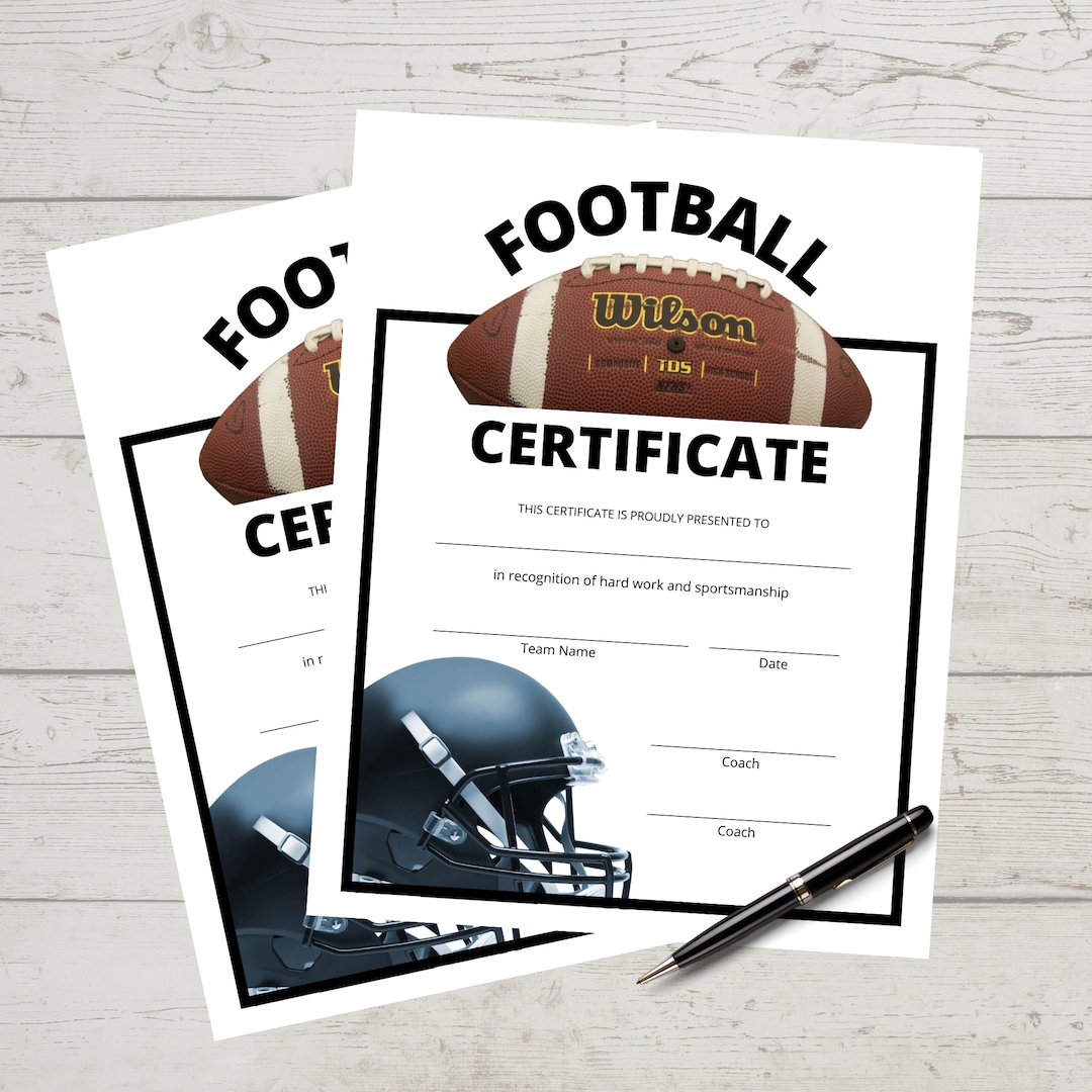 Football Certificate, Achievement, Award, Sports MVP, Certificate of ...