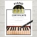 Piano Certificate, Achievement, Award, Music Award, Certificate of ...