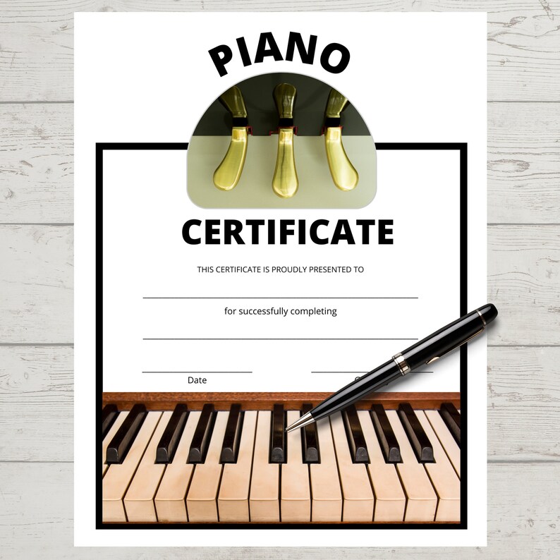 Piano Certificate, Achievement, Award, Music Award, Certificate of ...