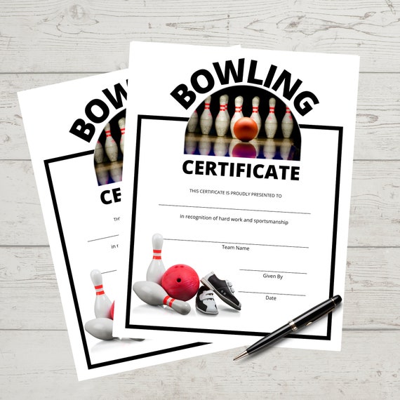 Bowling Certificate Achievement Award Sports MVP | Etsy