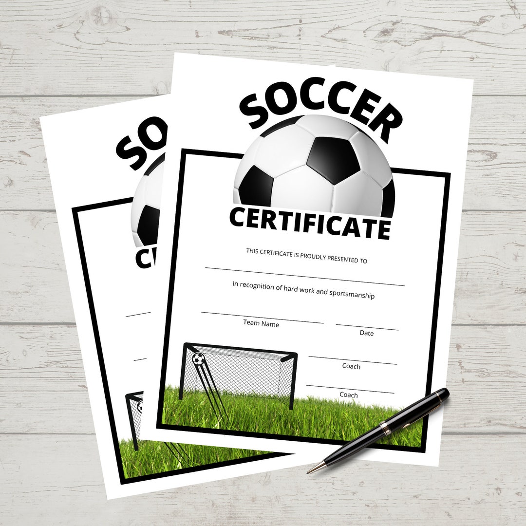 Soccer Certificate, Achievement, Award, Sports MVP, Certificate of ...