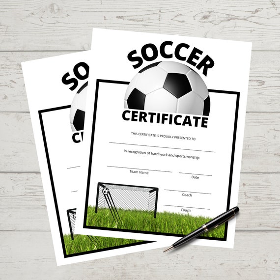 Soccer Certificate Achievement Award Sports MVP - Etsy