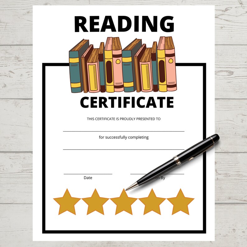 Reading Certificate, Achievement, Award, Star Reader, Certificate of ...