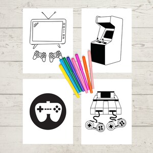 Kids Coloring Pages, Video Game Sheets, Gamer Wall Art, Print at Home ...