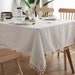 Slub Linen Fabric Tablecloth Neutral Tablecloth With Tassel - Etsy