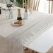 Slub Linen Fabric Tablecloth Neutral Tablecloth With Tassel - Etsy