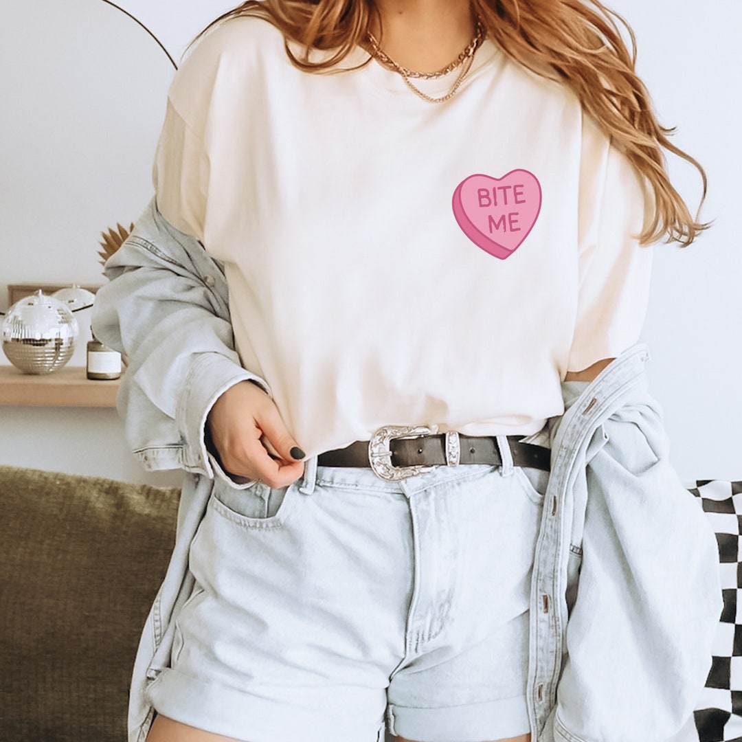 Bite Me Candy Heart PNG Valentine's Day PNG Pink Candy Heart Png Good ...