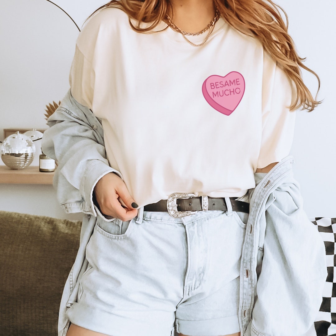 Besame Mucho Candy Heart PNG Valentine's Day PNG Pink Candy Heart Png ...