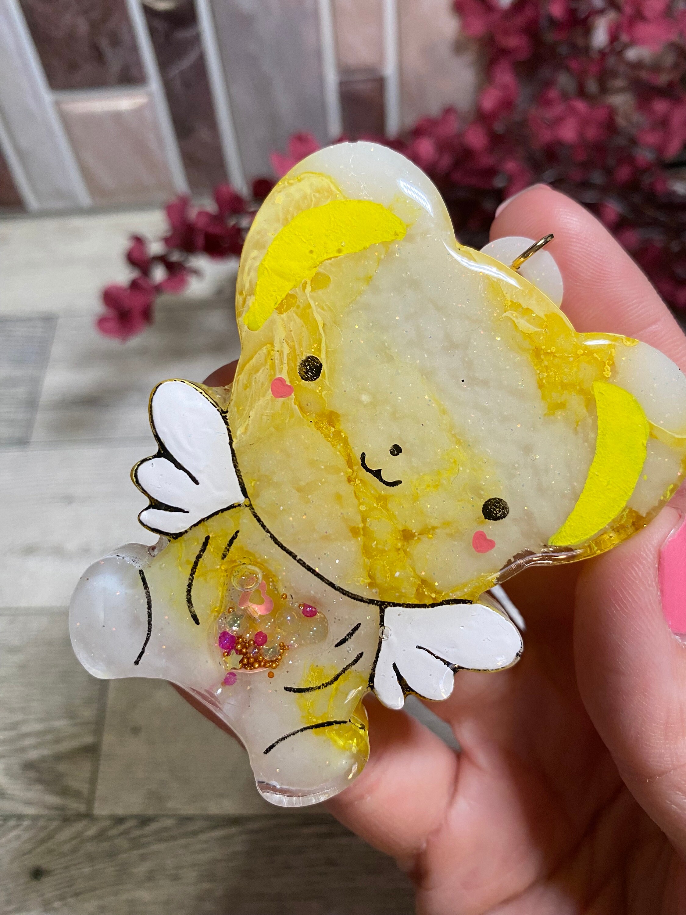 Handmade Magical Girl Bear Liquid Shaker Keychain - Etsy