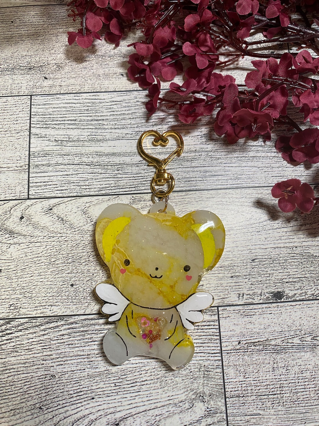 Handmade Magical Girl Bear Liquid Shaker Keychain - Etsy
