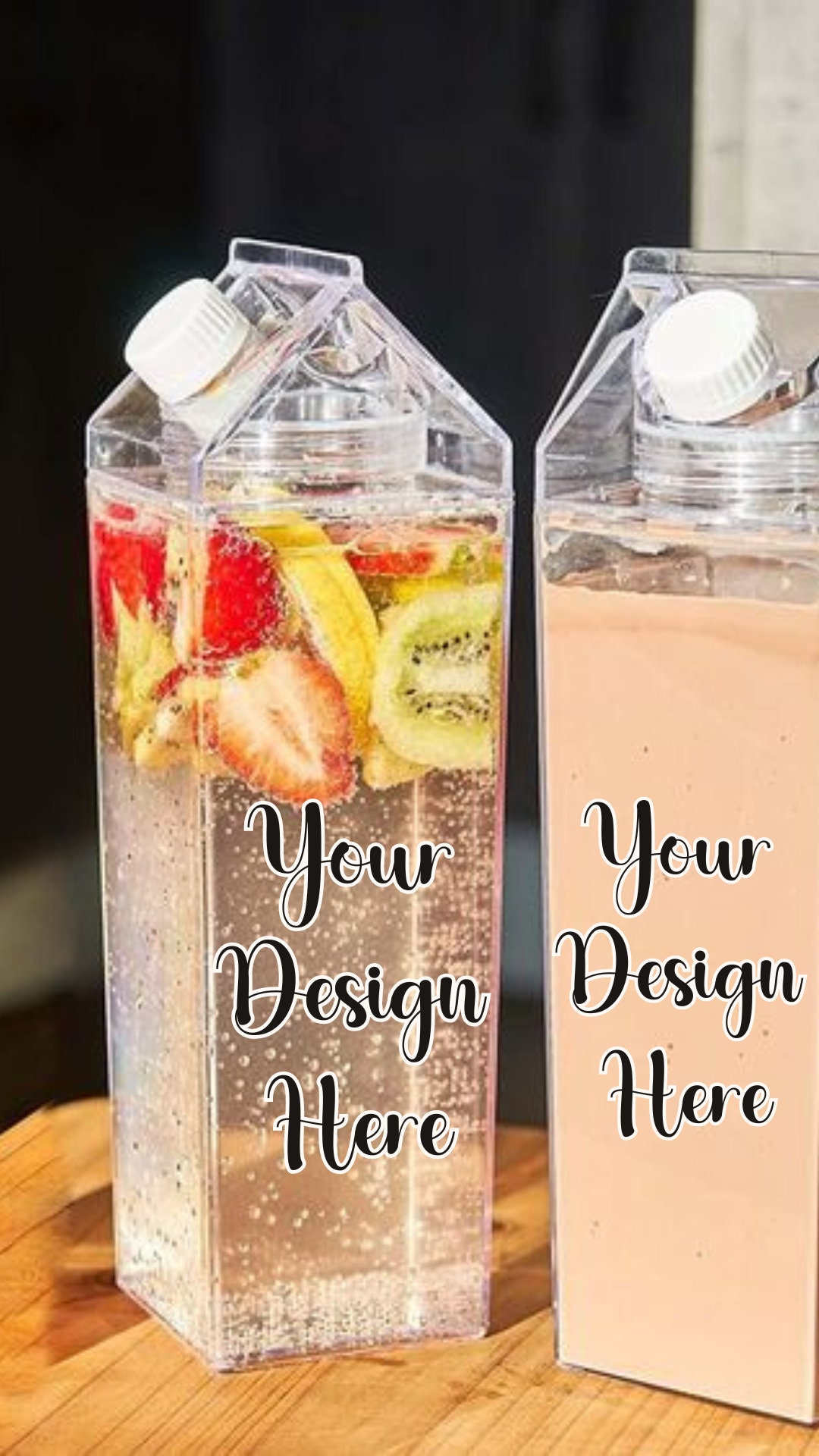 Clear Acrylic Milk Carton Water Bottle - Etsy