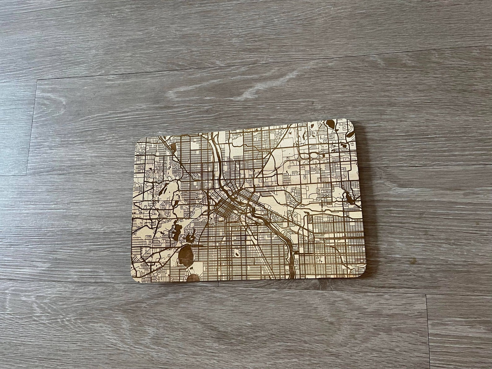 Premium Wood Engraved City Map, 12"x 8" Laser Engraved Wall Map, Map ...