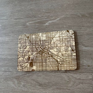 Premium Wood Engraved City Map, 12"x 8" Laser Engraved Wall Map, Map ...