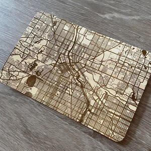 Premium Wood Engraved City Map, 12"x 8" Laser Engraved Wall Map, Map ...