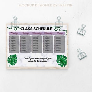 Aesthetic School Schedule Printable Class Schedule Template - Etsy