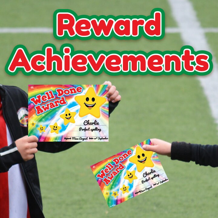 30 Well Done Rainbow Award Certificates for School Teachers Stone Melon ...