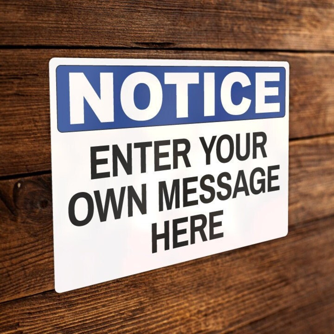 Personalised A5 NOTICE Sign With Rounded Corners and Custom - Etsy