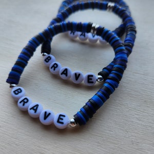 Brave Law Enforcement Bracelet, Thin Blue Line Jewelry, LEOW Gifts - Etsy
