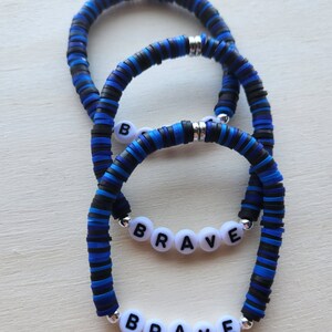 Brave Law Enforcement Bracelet, Thin Blue Line Jewelry, LEOW Gifts - Etsy