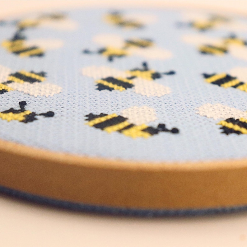Repeating Bumble Bee Cross Stitch Pattern PDF – Quick & Easy DIY Gift ...