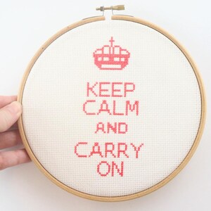 Keep Calm and Carry on Cross-stitch Pattern PDF – Modern Typography ...