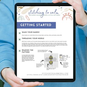 Keep Calm and Carry on Cross-stitch Pattern PDF – Modern Typography Embroidery Design – Beginner ...