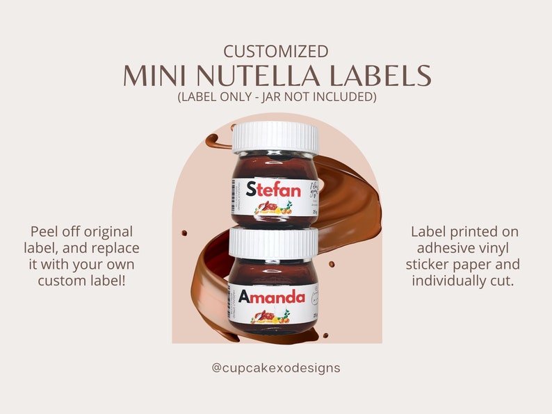 Customized Label for Mini Nutella | Party Favour Gift - Personalized ...