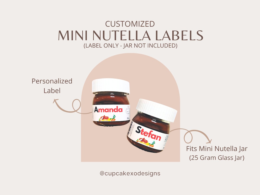 Customized Label for Mini Nutella | Party Favour Gift - Personalized ...