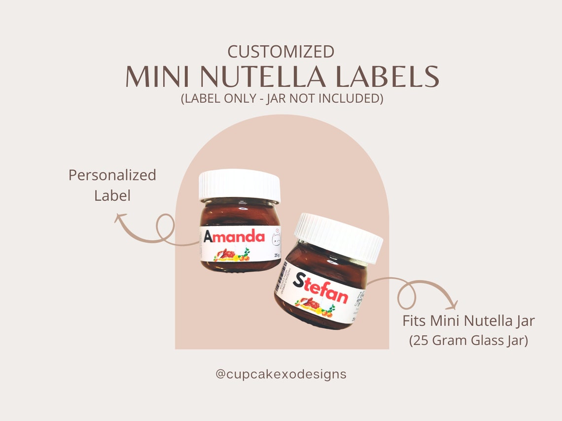 Customized Label for Mini Nutella Party Favour Gift Personalized Label ...