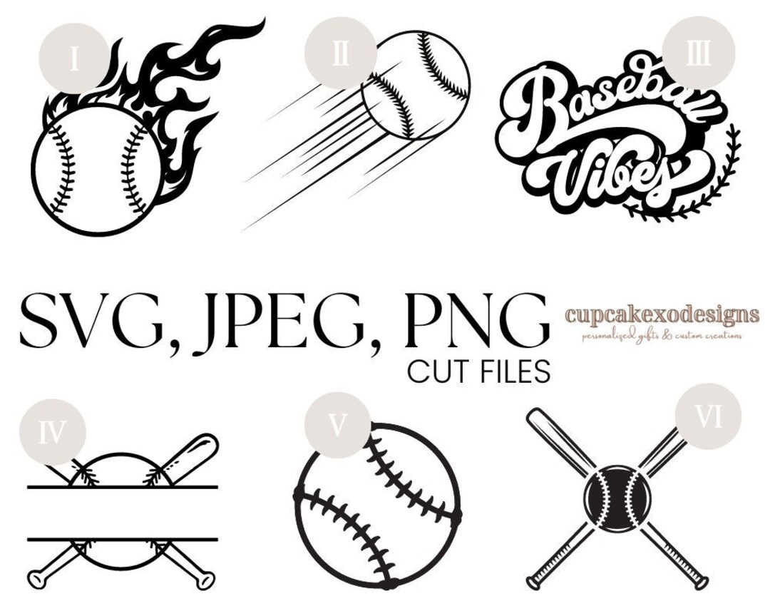 Baseball SVG Bundle Cut Files for Cricut and Other Cutting Machines ...