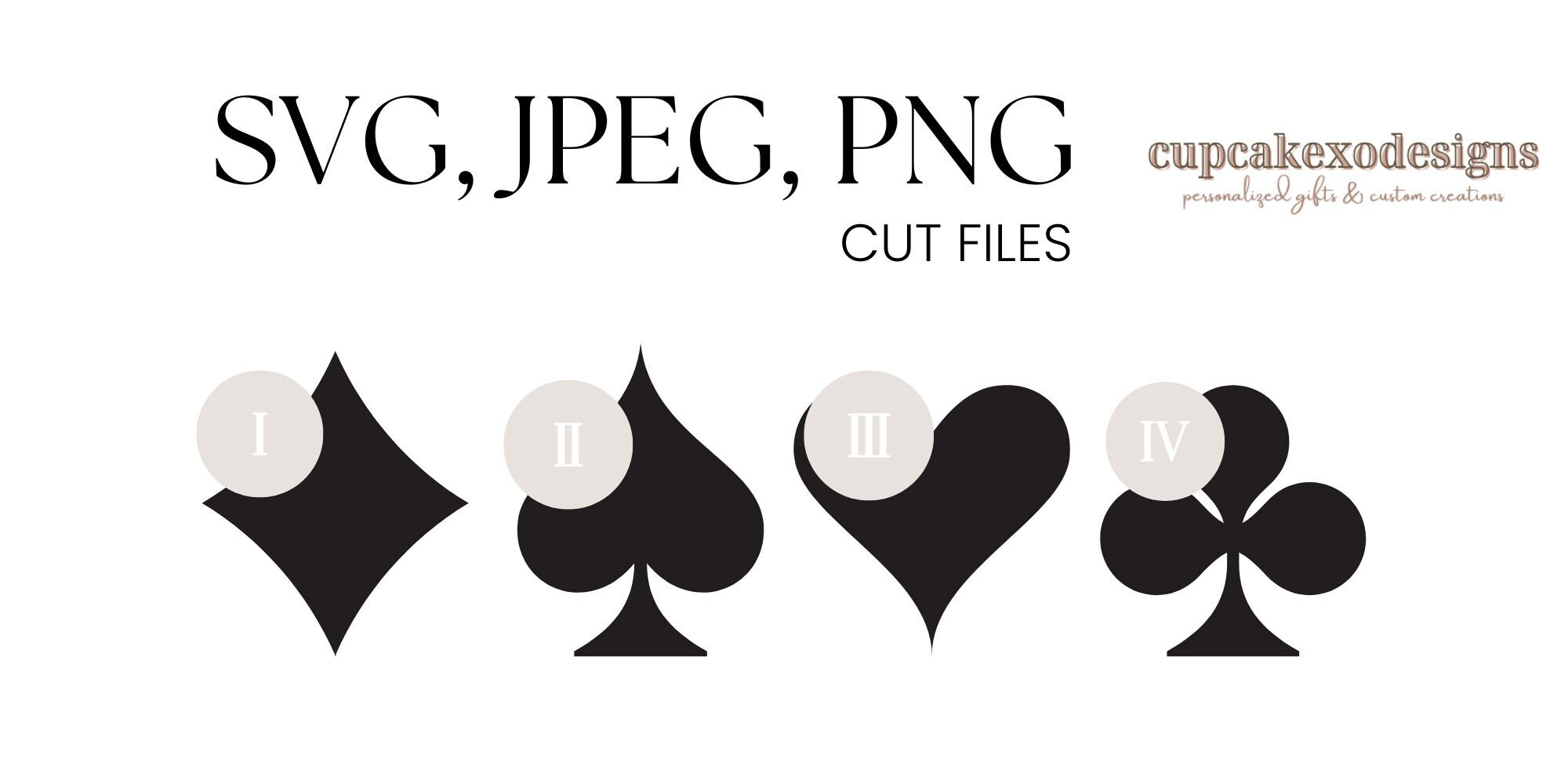 Suits for Playing Cards SVG Bundle Cut Files for Cutting Machine ...