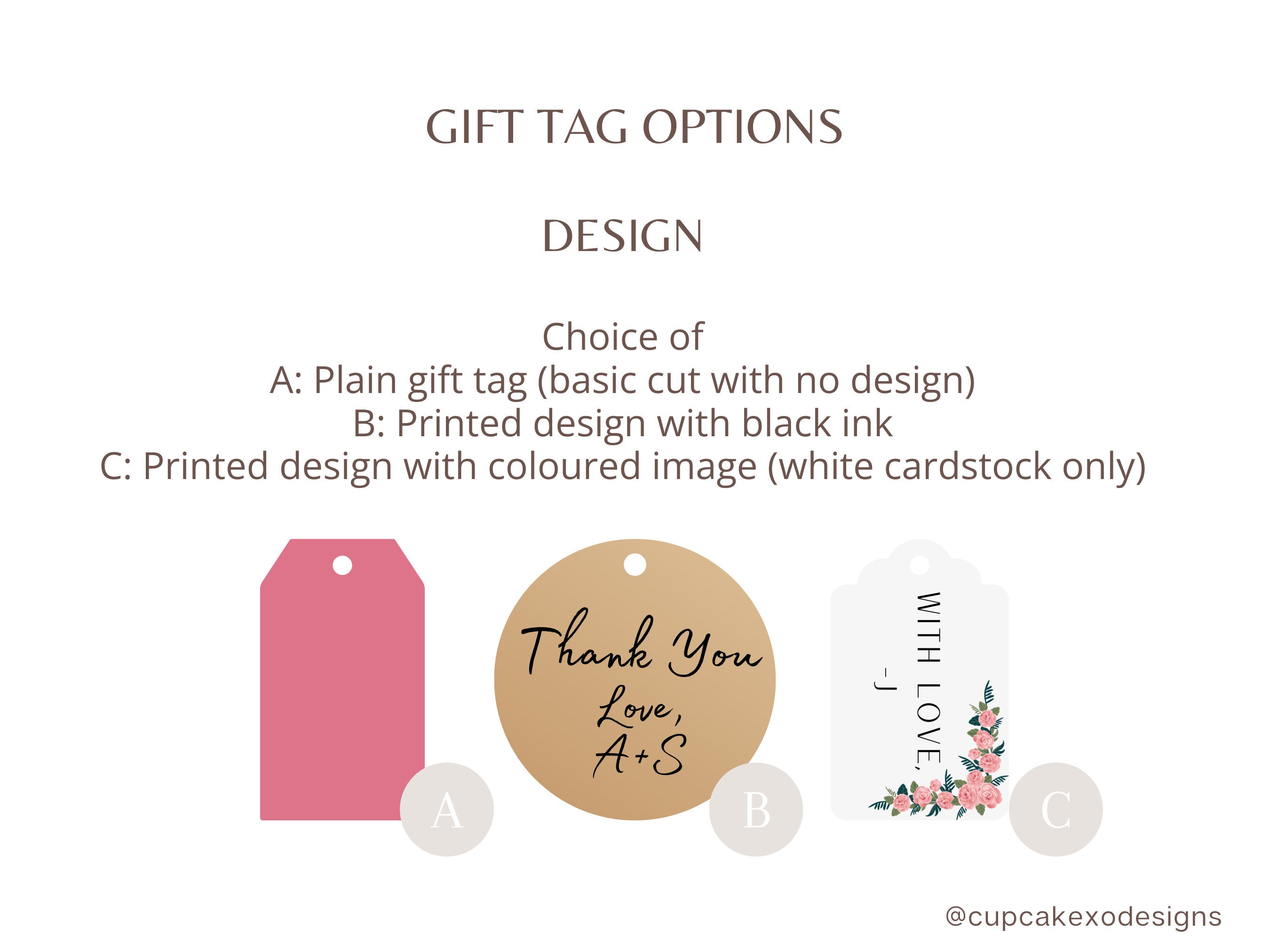 Personalized Cardstock Gift Tags: Custom Design for Weddings & Events ...