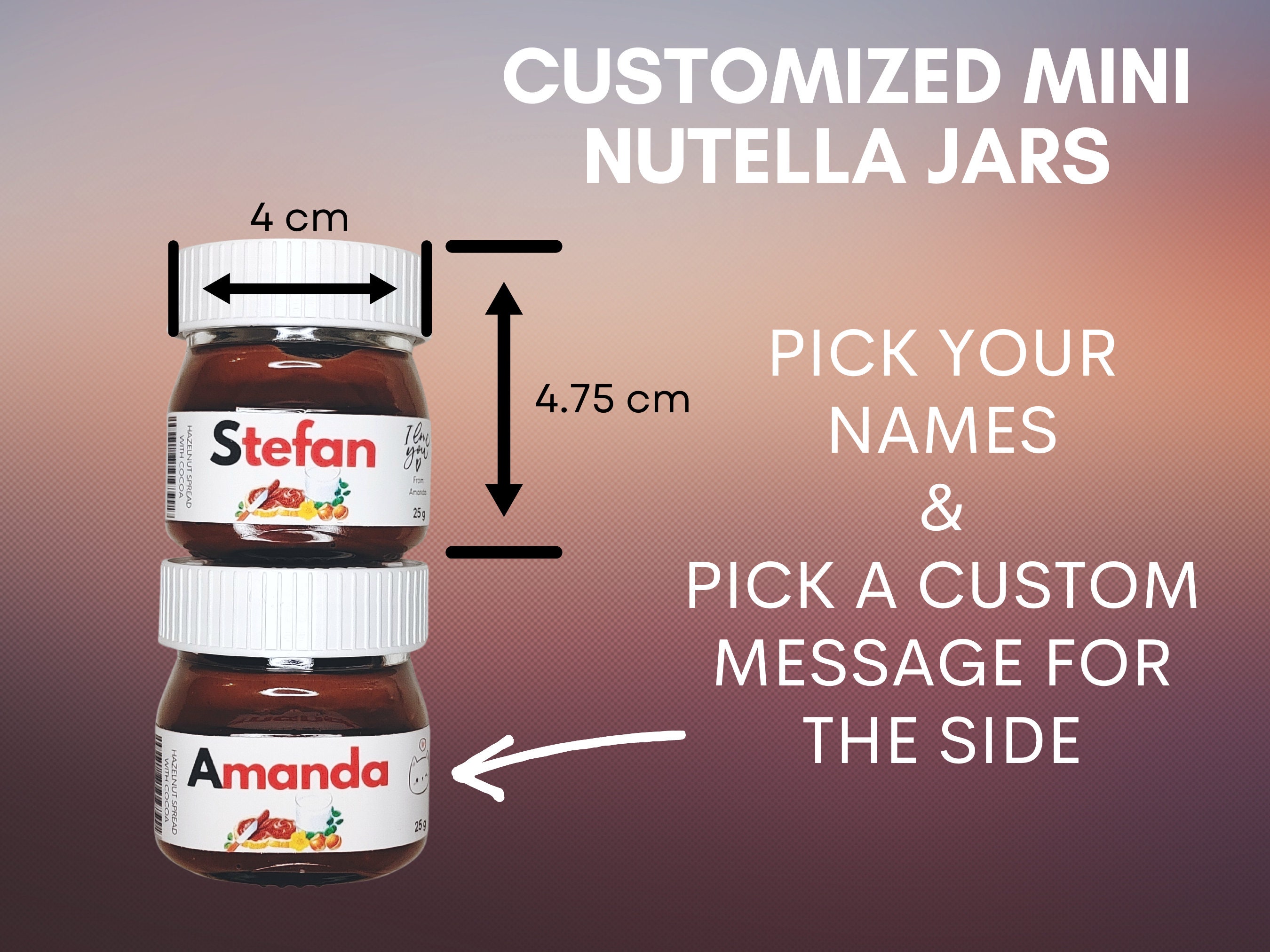 Personalized Mini Nutella Jar: Custom Party Favors (25 Gram) - Etsy