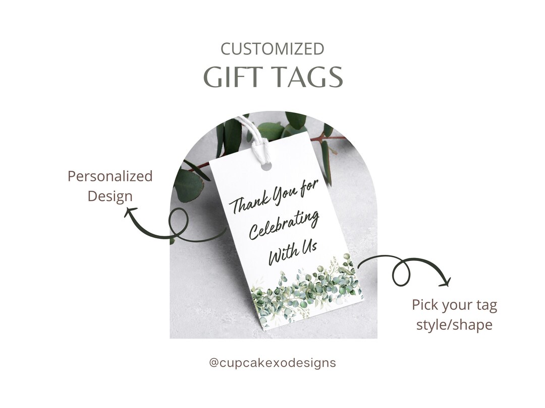 Personalized Cardstock Gift Tags: Custom Design for Weddings & Events ...