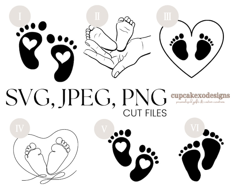 Baby Feet SVG Bundle: Cricut Cut Files (digital Download) - Etsy