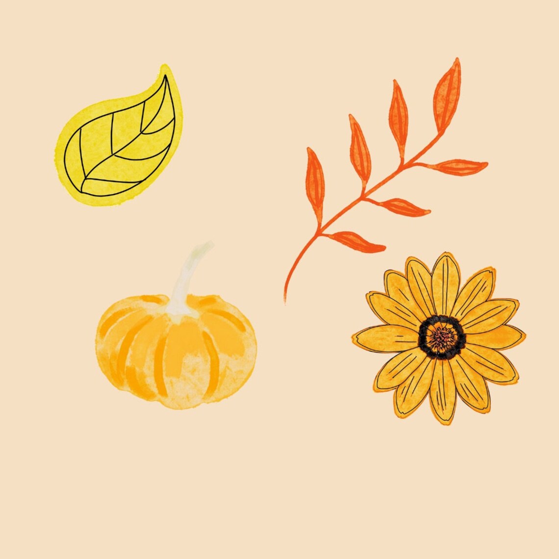 Fall Clipart Clipart Fall Clipart Illustration Clipart Set - Etsy