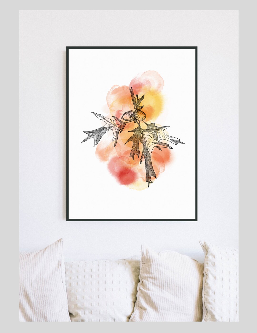 Oak Leaf Art Tree Art Fall Art Print Art Line Art Leaf Art Plant Art ...