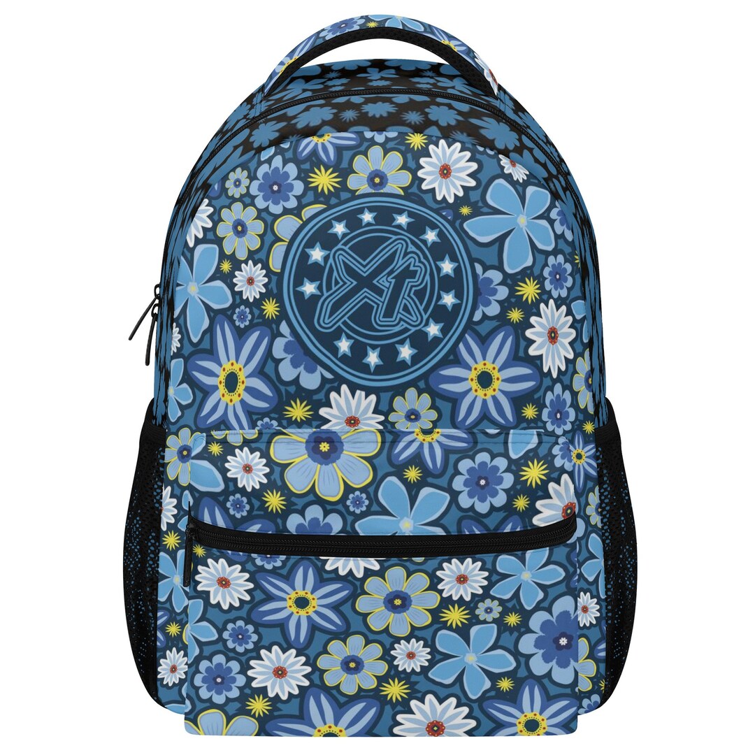 Xt Blue Flower Backpack - Etsy
