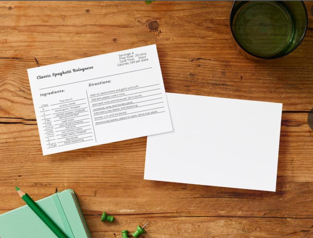 Editable Recipe Card Template, Personalized Canva Design (digital ...