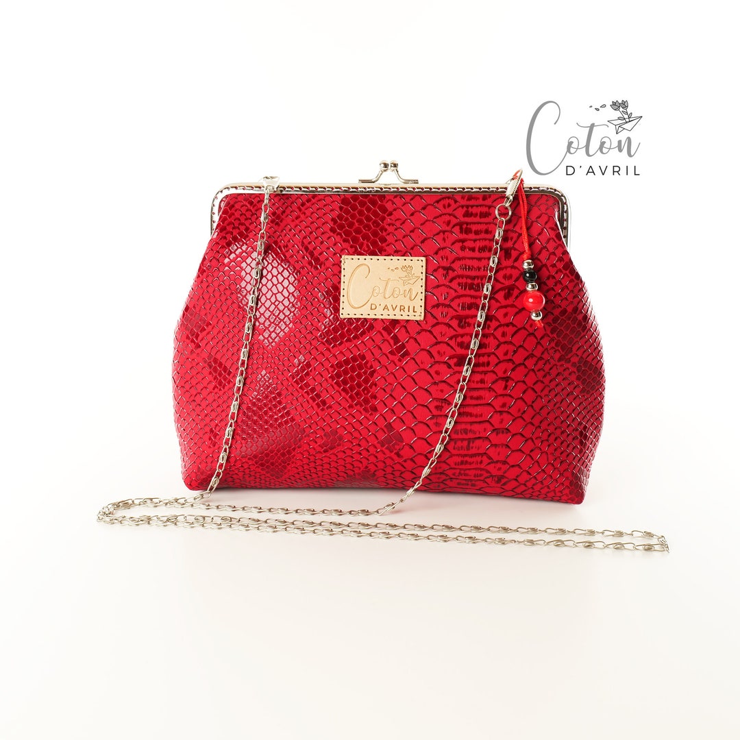 Mini Handcrafted Bag Imitation Leather Click-clack Clasp Metal Chain ...