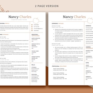 Modern Teacher Resume Template, Teacher Resume Template With Cover ...
