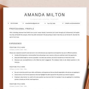 ATS Friendly Teacher Resume Template Word, Pages, Google Docs ...