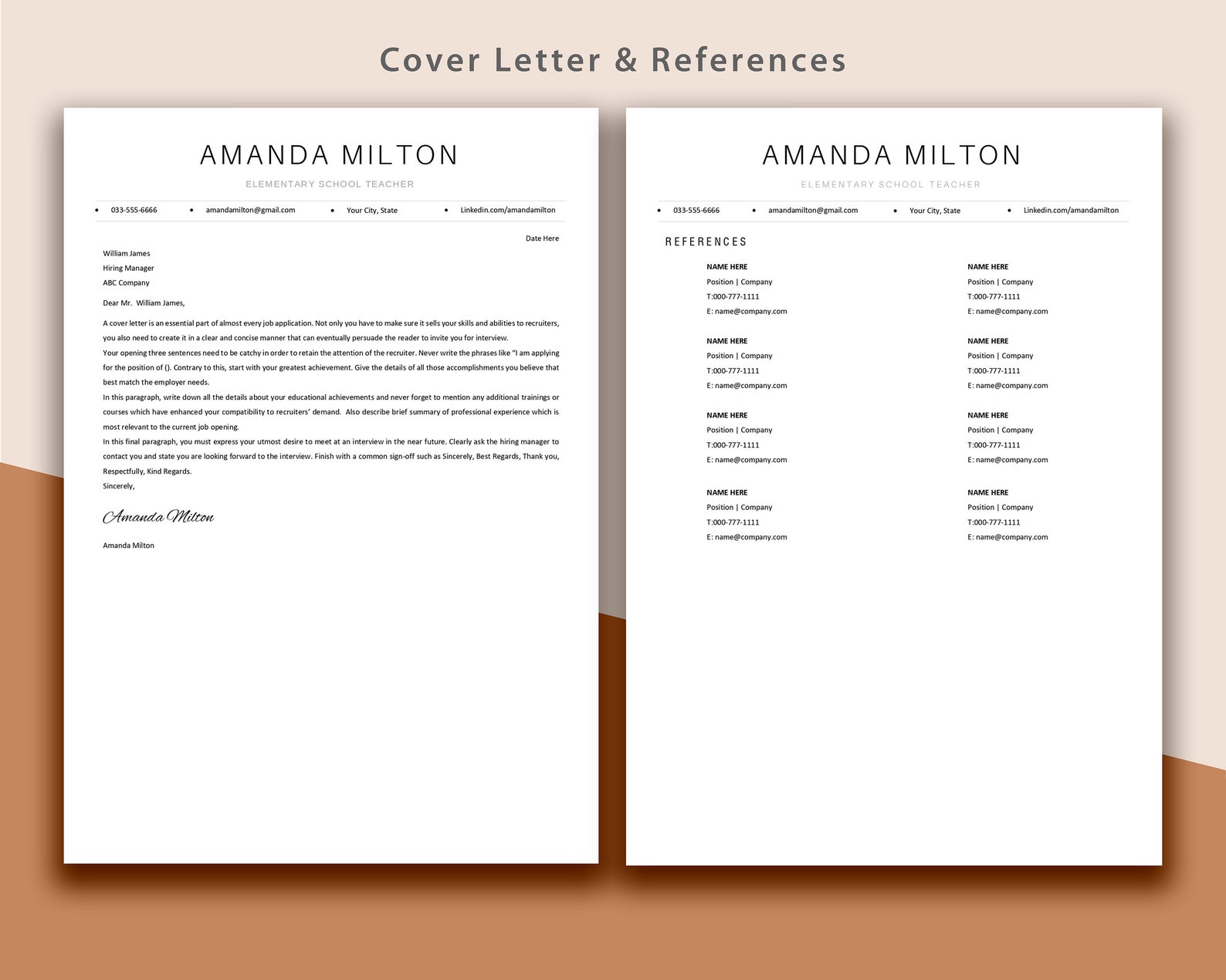 ATS Friendly Teacher Resume Template Word, Pages, Google Docs ...