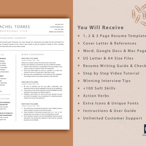 Clean Resume Template Google Docs Word & Pages Minimalist - Etsy