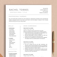Clean Modern Resume Template 4 Page | CV Template + Cover Letter ...