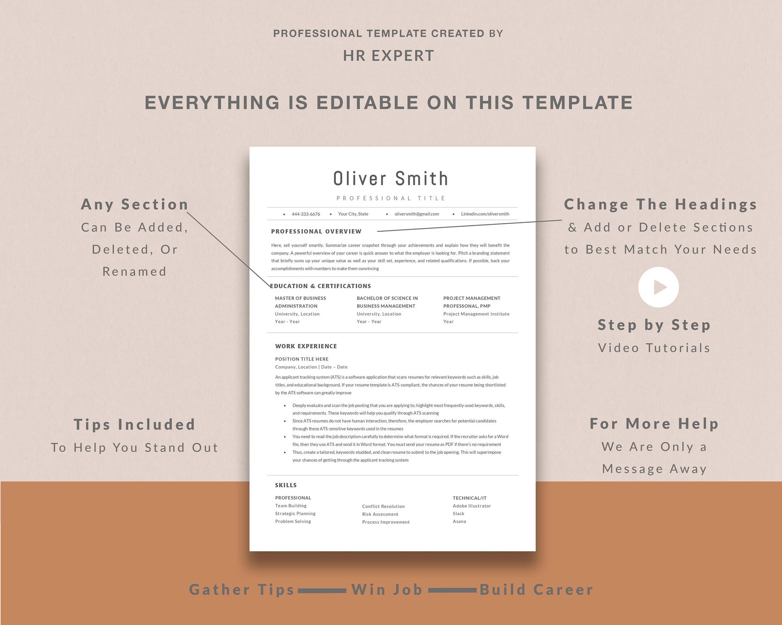 ATS Resume Template Word & Pages Google Docs Resume Template - Etsy