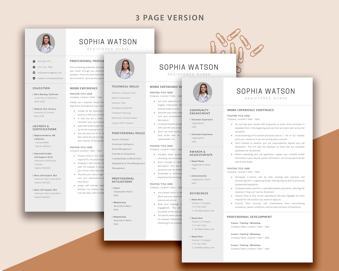 RN Resume Template Nurse, Nurse Resume Template Google Docs, Word ...