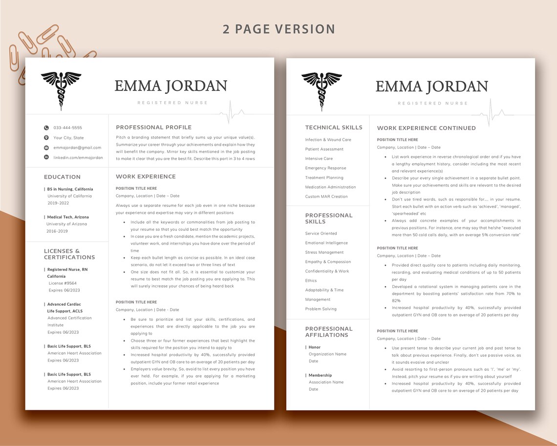 Modern Nursing Resume Template Nurse, Registered Nurse Resume Template ...